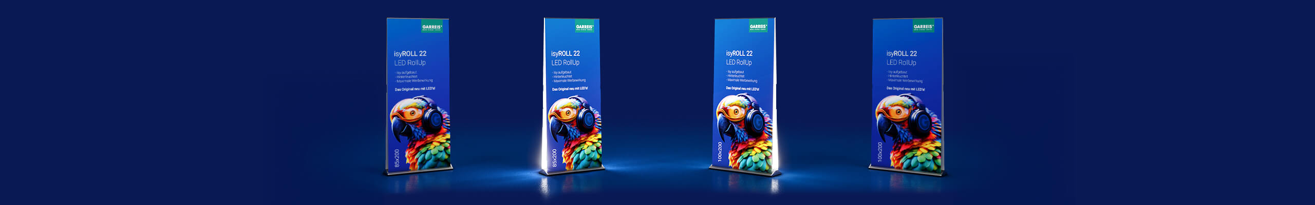 LED Roll-Up isyROLL 22 – Das erste mit integrierter Beleuchtung