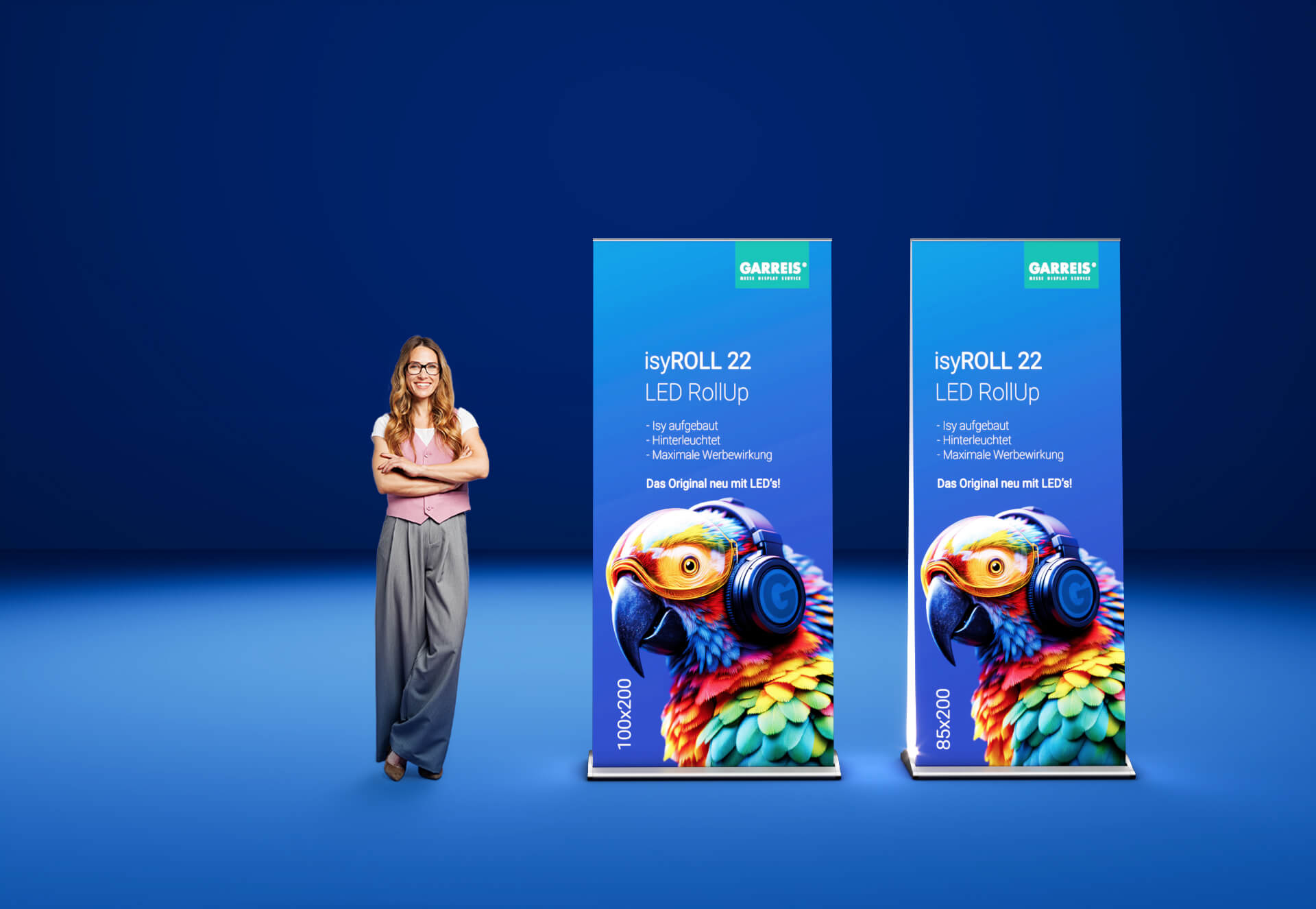 LED Roll-Up isyROLL 22 – Das erste mit integrierter Beleuchtung